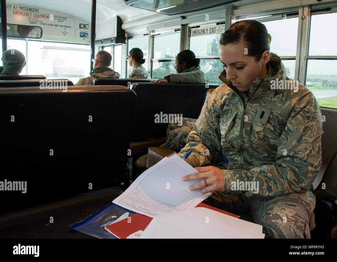 1st Lt. Christine Aye, 60th Inpatient Squadron nurse, goes over a ...