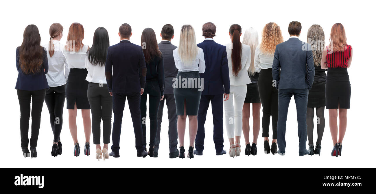 Back view group of business people. Rear view. Isolated over white ...