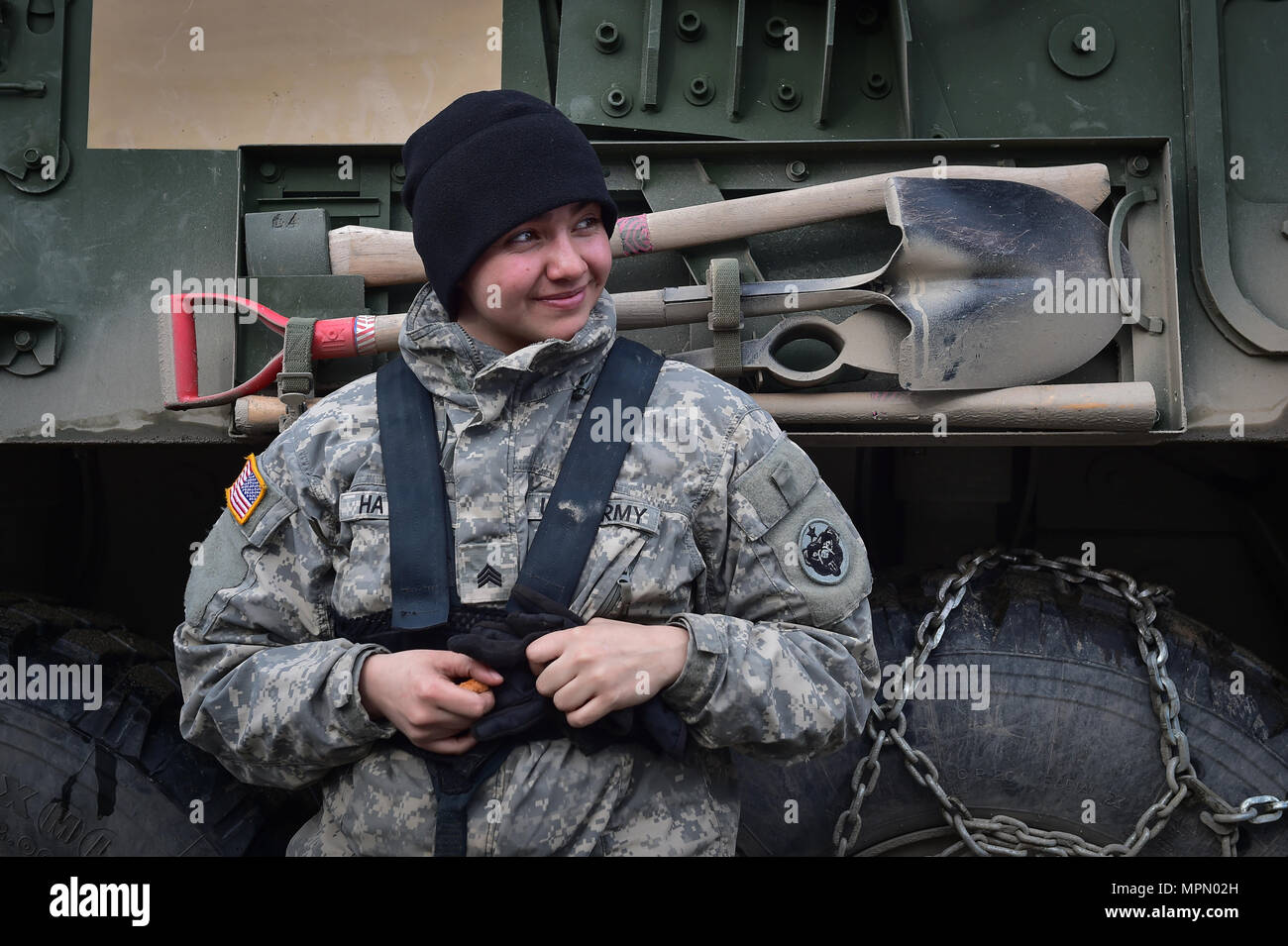 Army Sgt. Mayra Haynes, a native of Anaheim, Calif., assigned to the ...