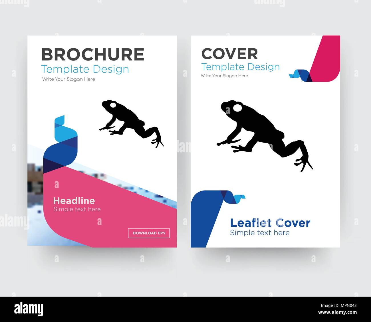 frog brochure flyer design template with abstract photo background ...