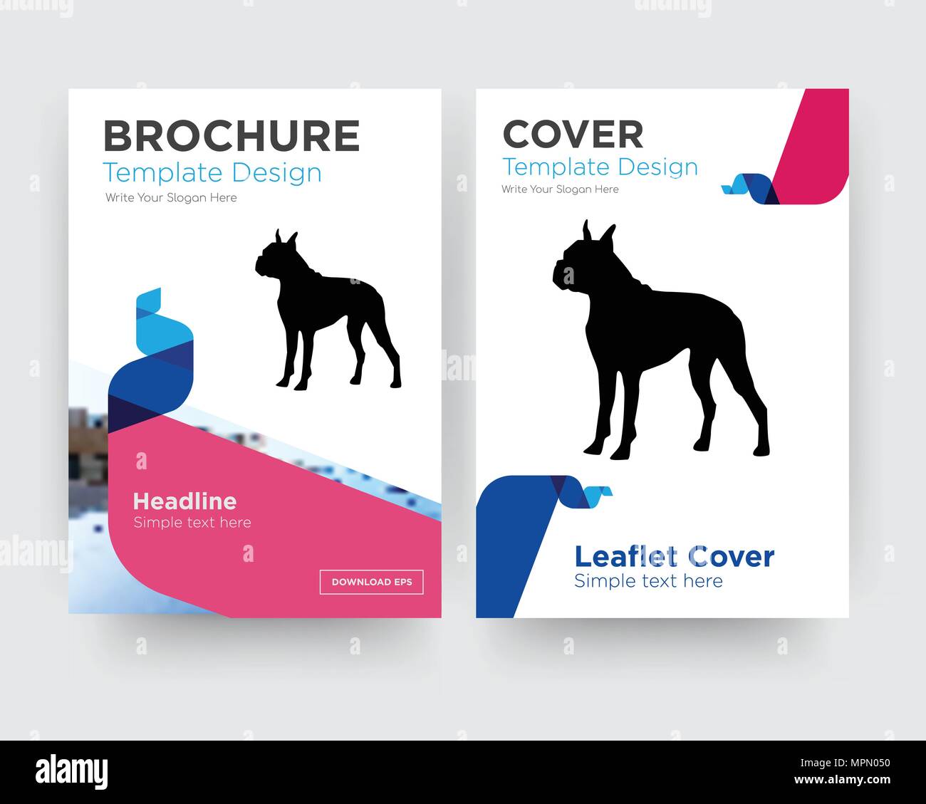 boxer brochure flyer design template with abstract photo background ...