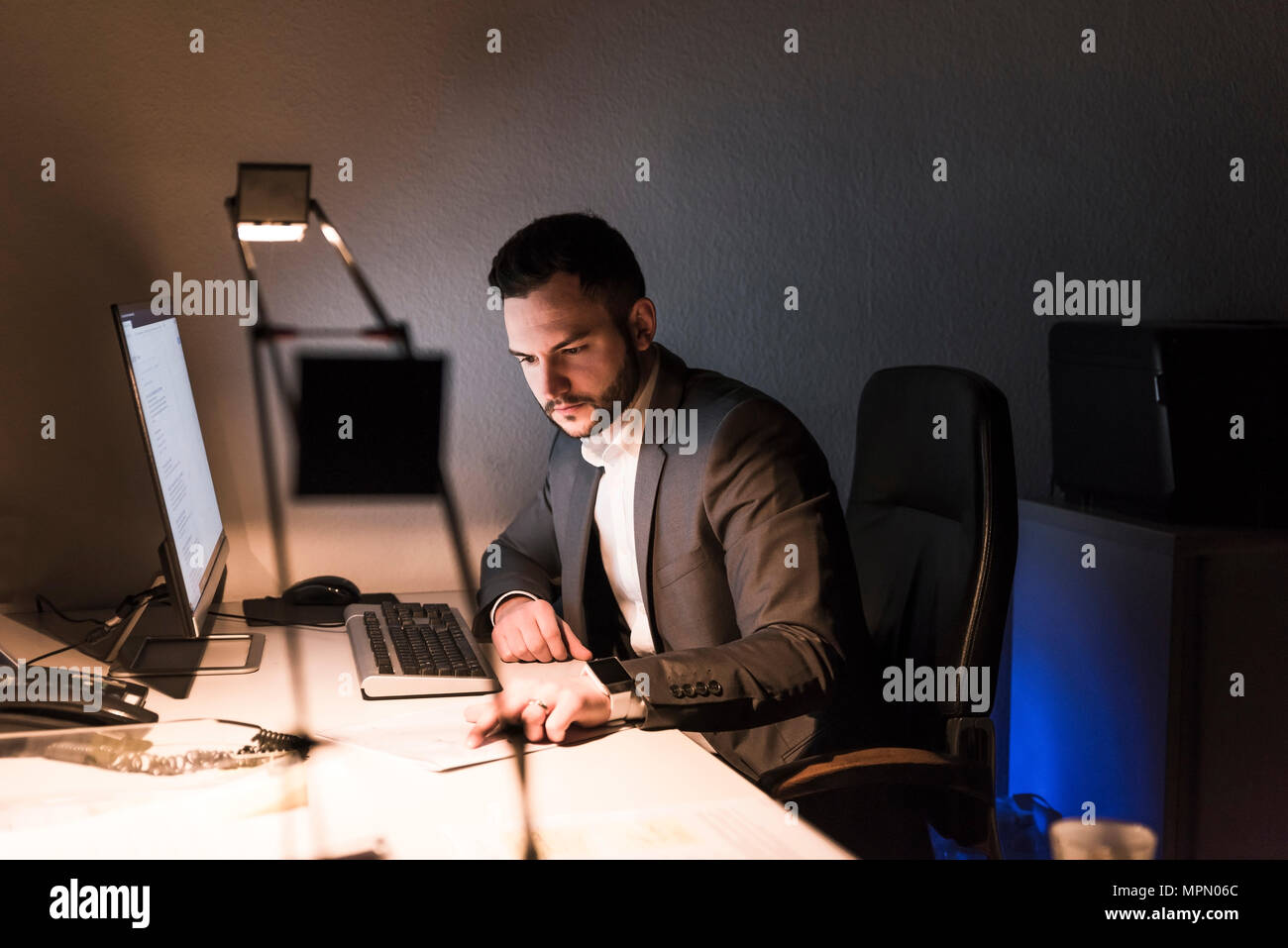 Desk at night hi-res stock photography and images - Alamy