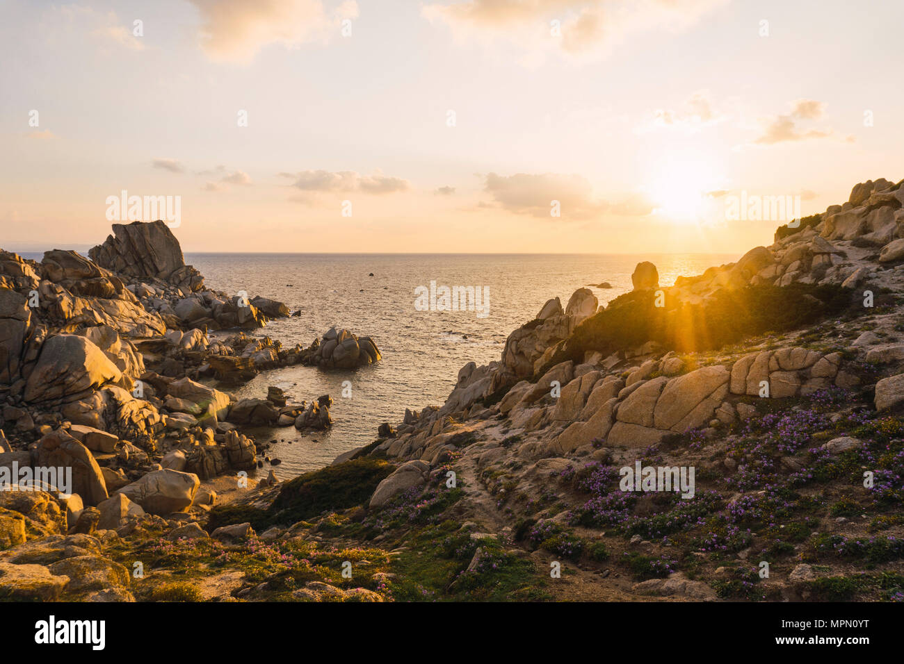Italy, Sardinia, sunset at the coast Stock Photo - Alamy