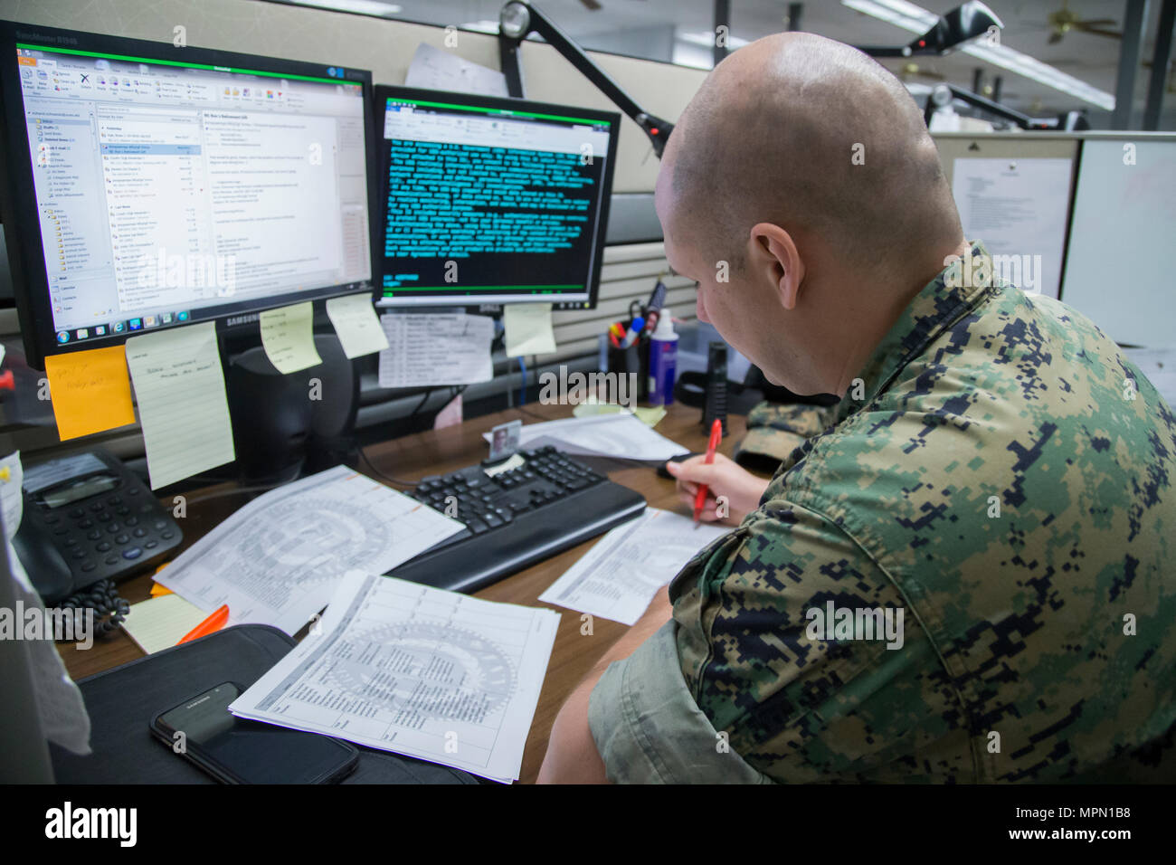U. S. Marine Corps Staff Sgt. Richard Cichowski, systems analyst ...