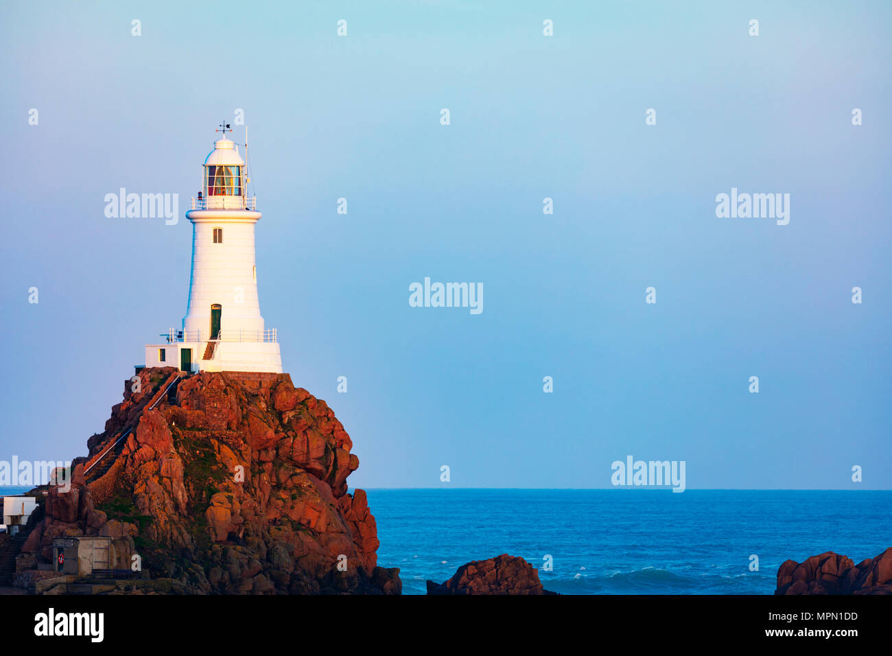 United Kingdom, Channel Islands, Jersey, Corbiere Point Lighthouse ...