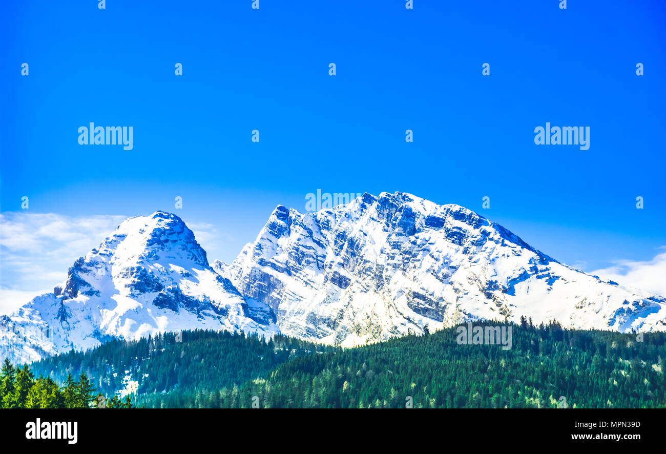 View on Watzmann mountain in the bavarian Alps by Berchtesgaden Stock ...