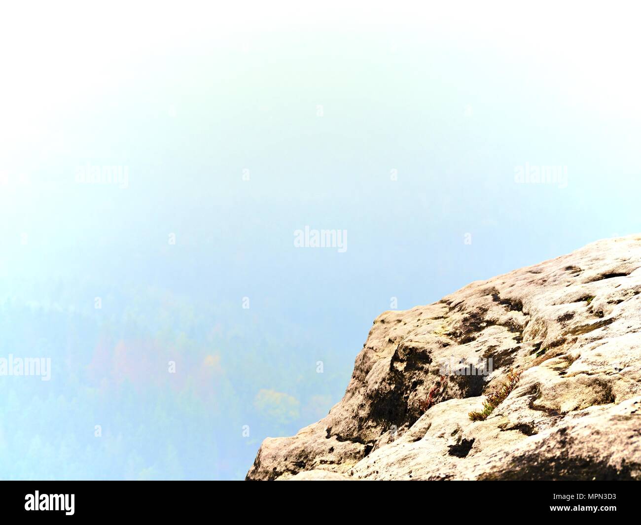 High sharp mountain peaks from plane beautiful view. Fantastic dreamy ...