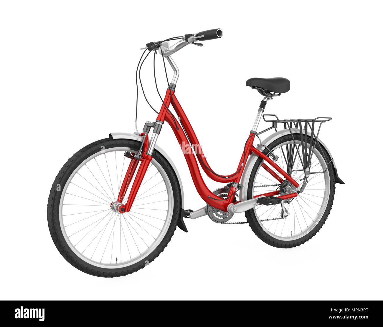 Red Bicycle Isolated Stock Photo - Alamy
