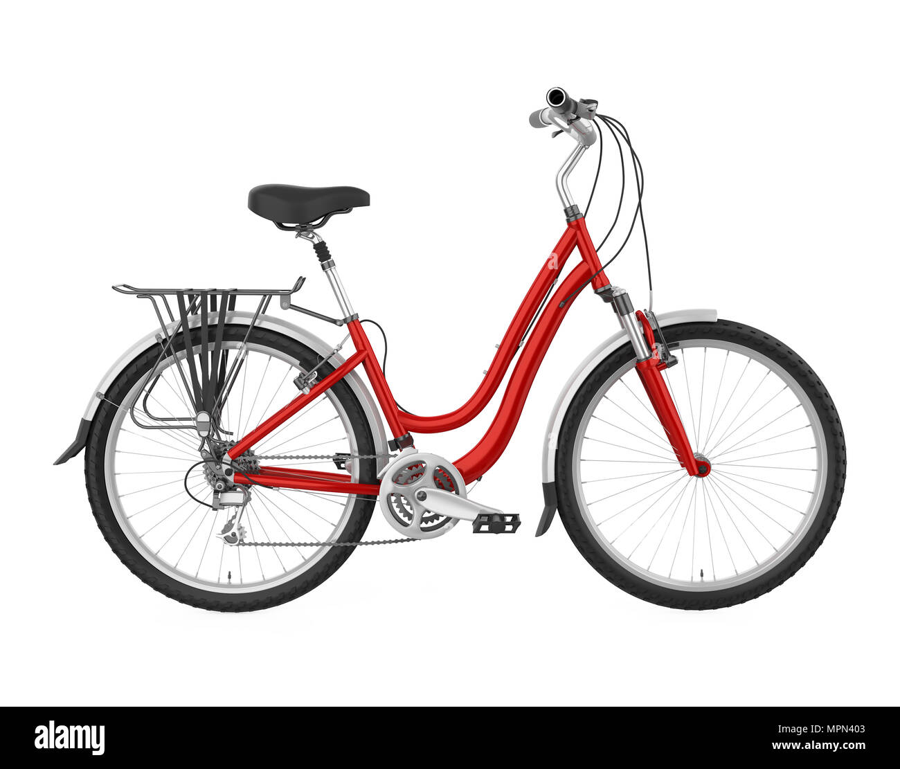 Red Bicycle Isolated Stock Photo - Alamy