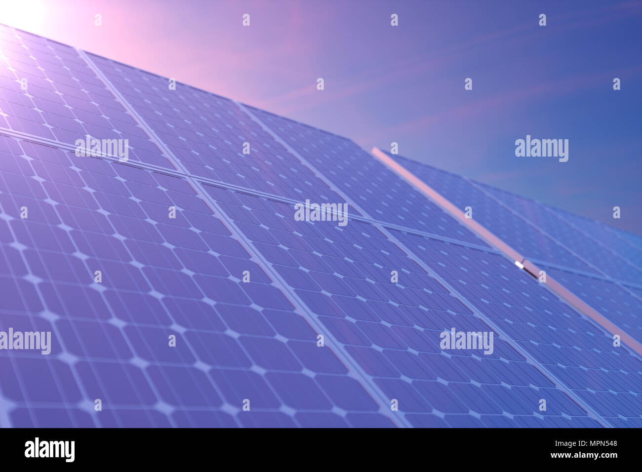 3D rendering solar power generation technology. Alternative energy ...