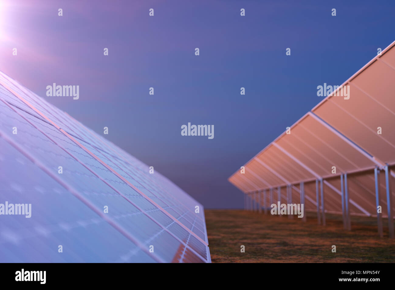 3D rendering solar power generation technology. Alternative energy ...