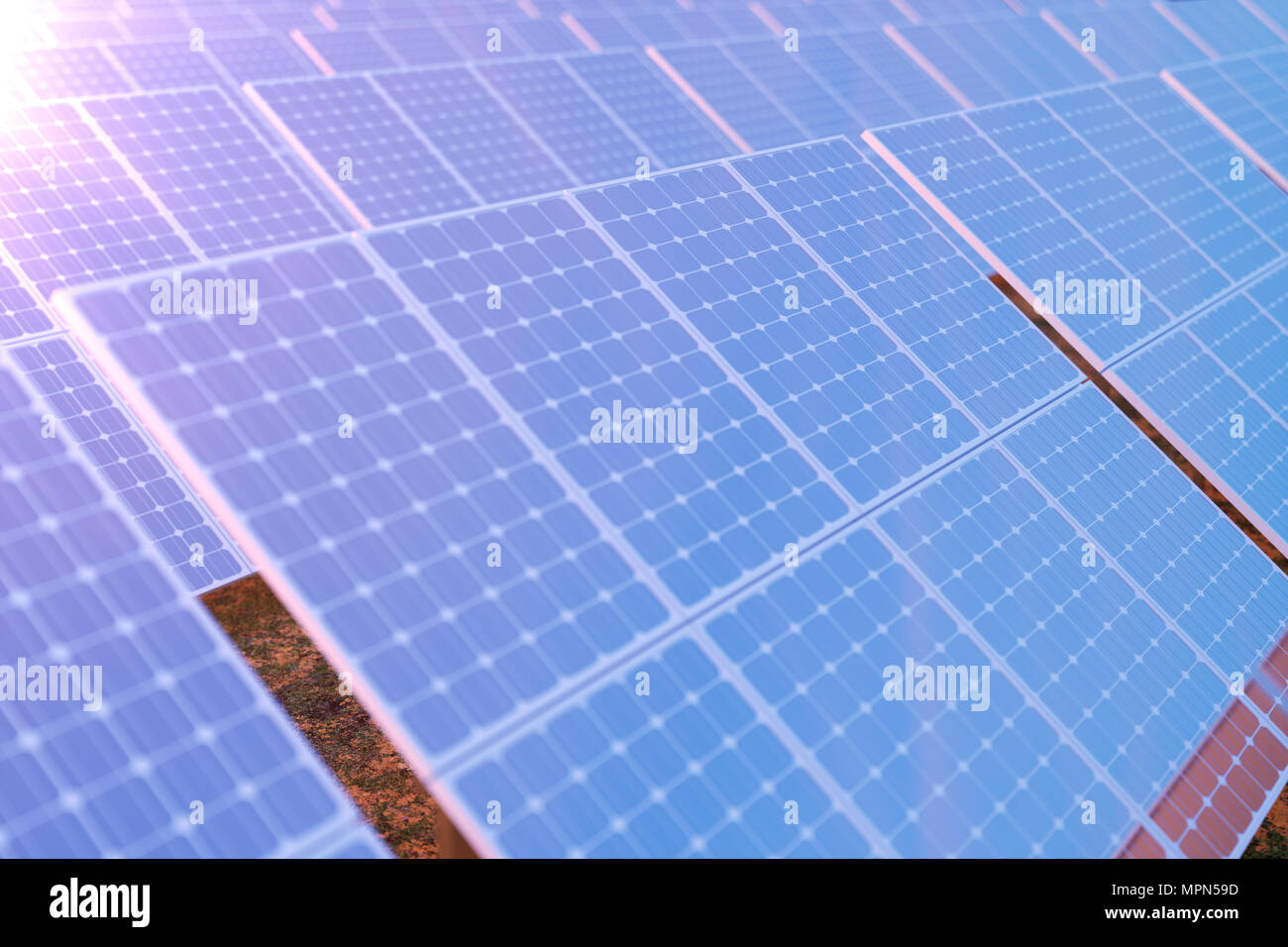 3D rendering solar power generation technology. Alternative energy ...
