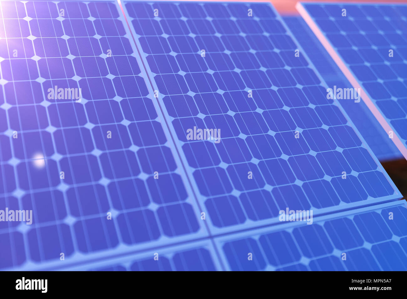 3D rendering solar power generation technology. Alternative energy ...