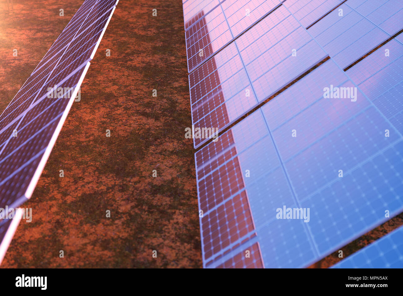 3D rendering solar power generation technology. Alternative energy ...