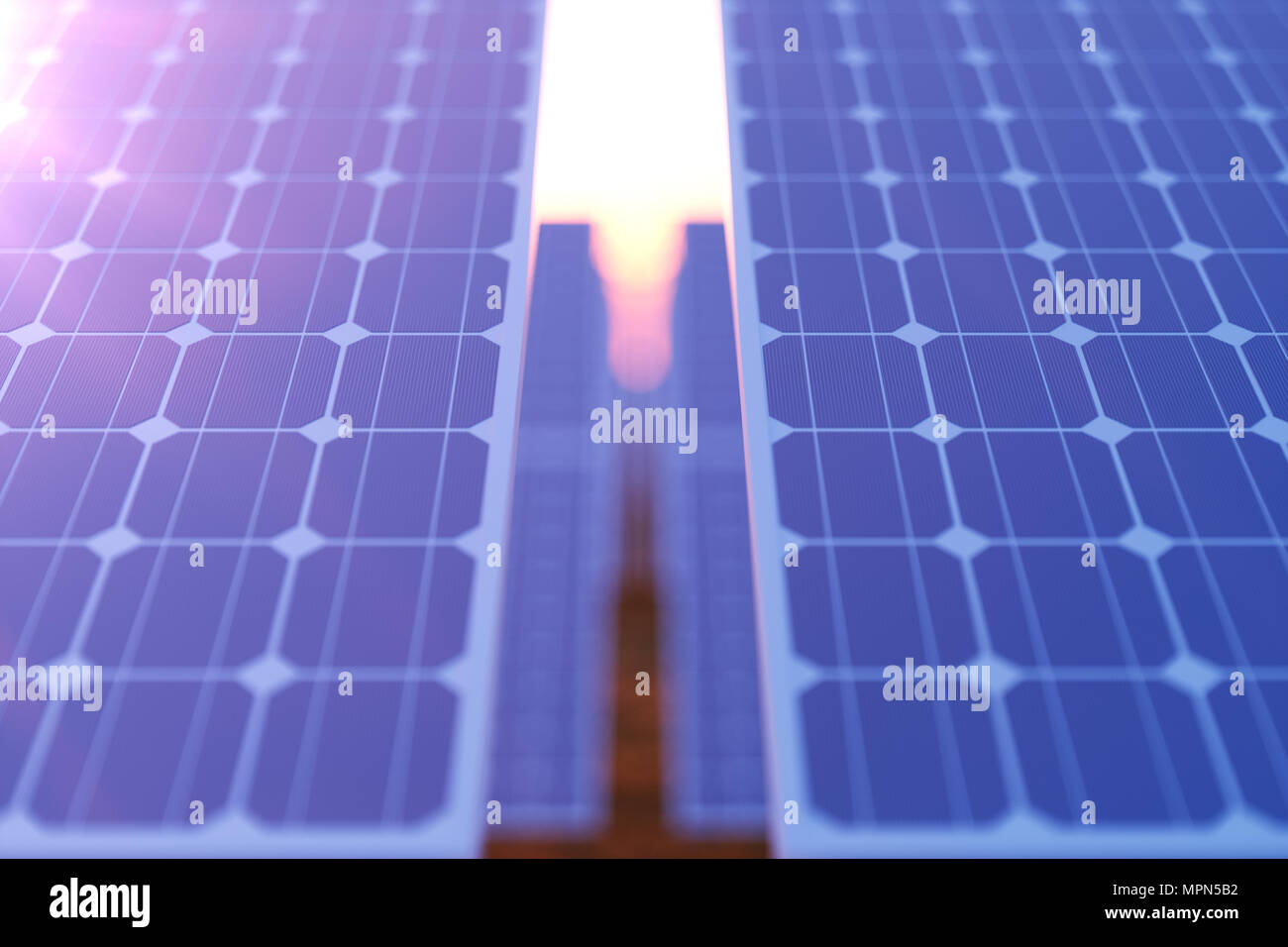 3D rendering solar power generation technology. Alternative energy ...