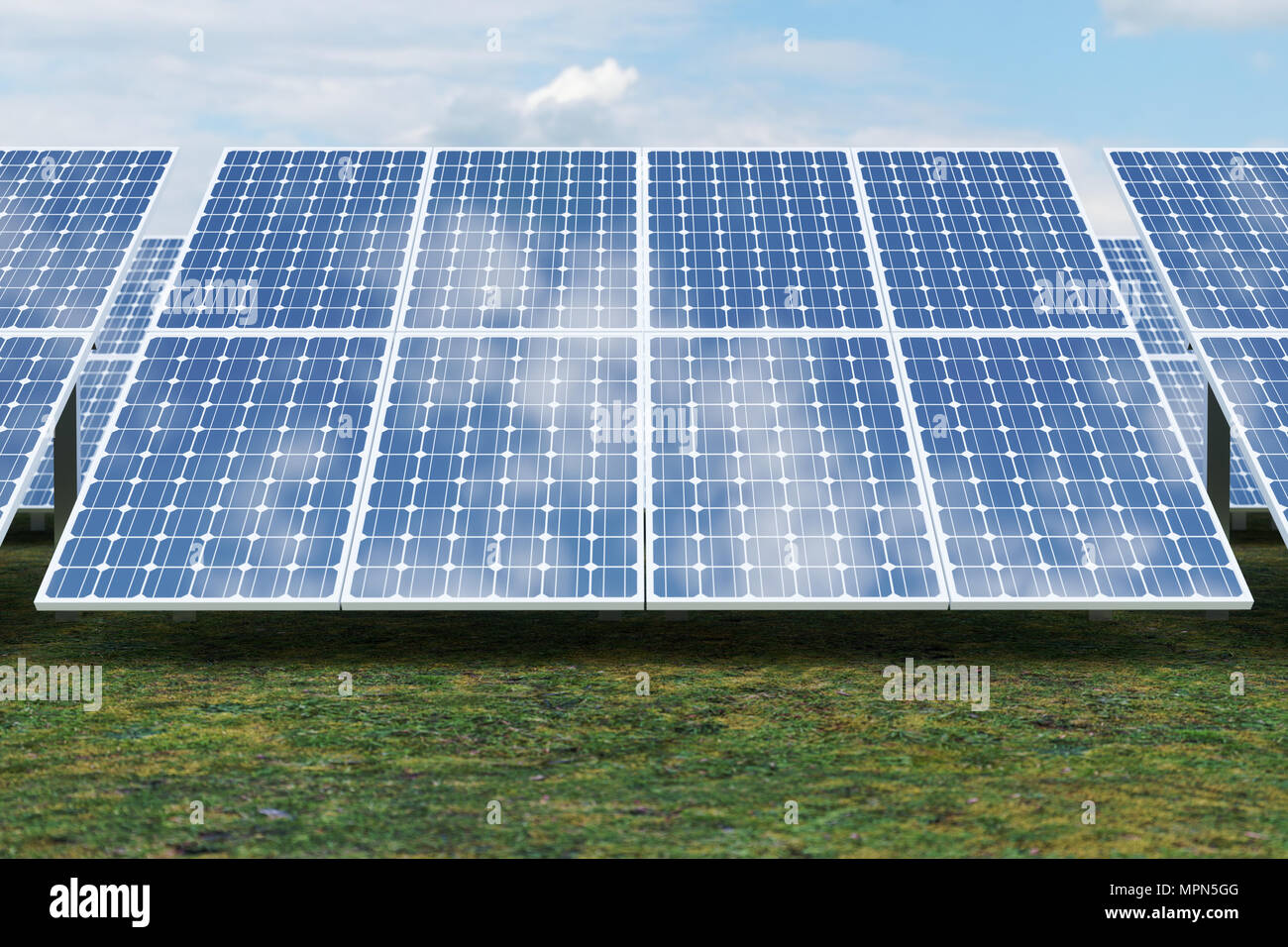 3D rendering solar power generation technology. Alternative energy ...