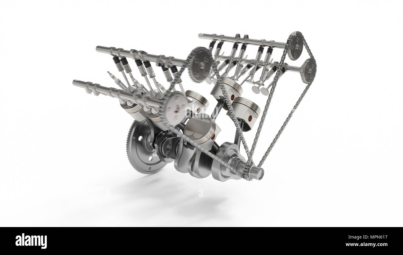 V6 engine rendering hi-res stock photography and images - Alamy