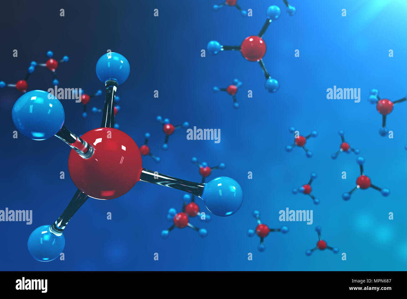3D rendering molecules. Atoms bacgkround. Medical background for banner or flyer. Molecular ...