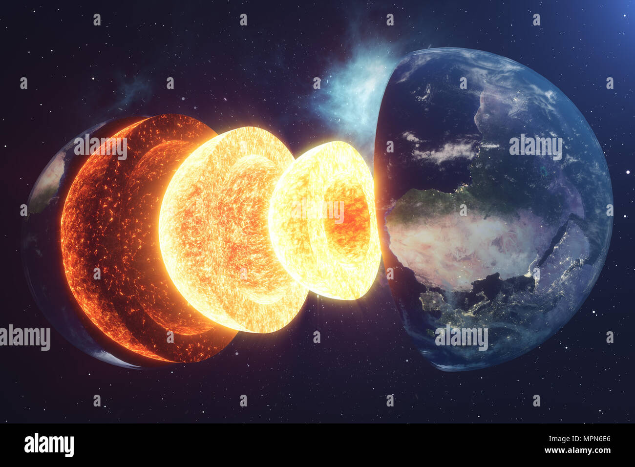 Structure core Earth. Structure layers of the earth. The structure of ...