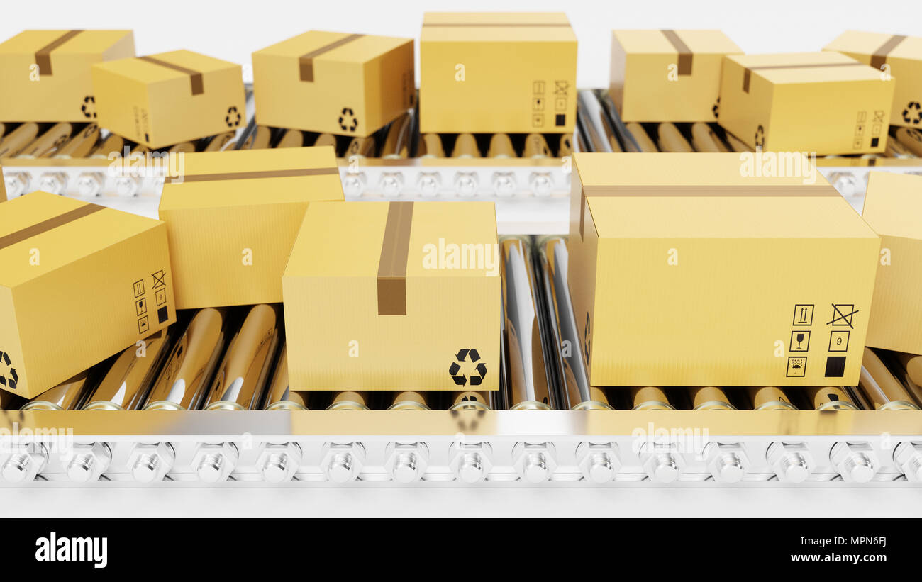 3D rendering Packages delivery, packaging service and parcels ...