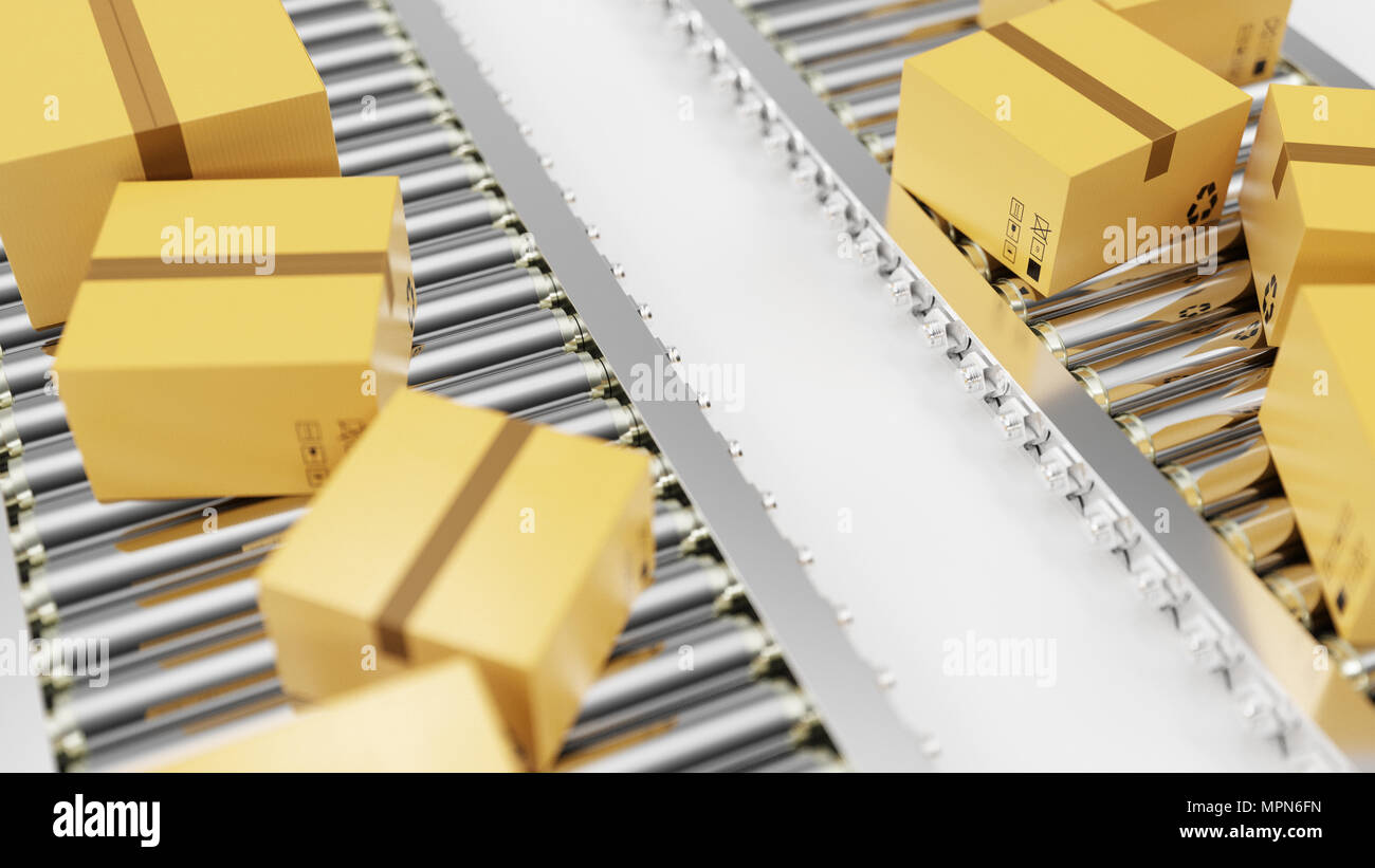 3D rendering Packages delivery, packaging service and parcels ...