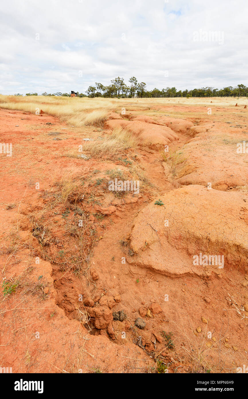 Deeply eroded red soil, Almaden, Far North Queensland, FNQ, QLD ...