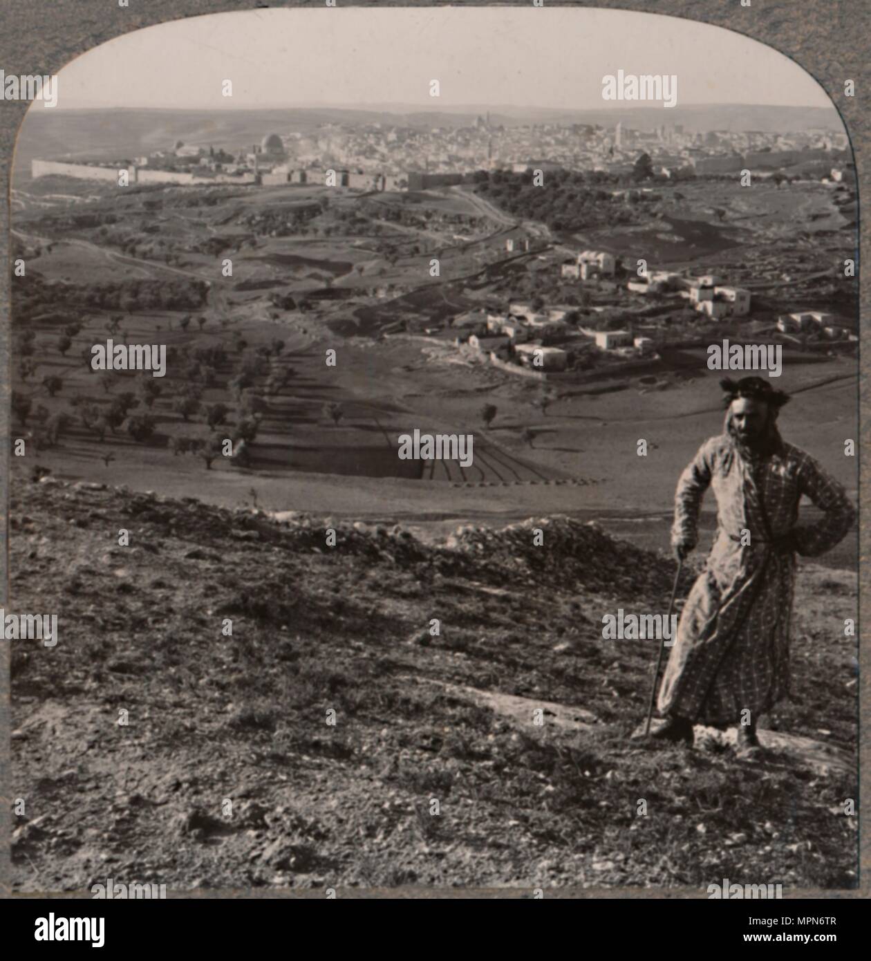 'View of Jerusalem from Mount Scopus', c1900. Artist: Unknown Stock ...
