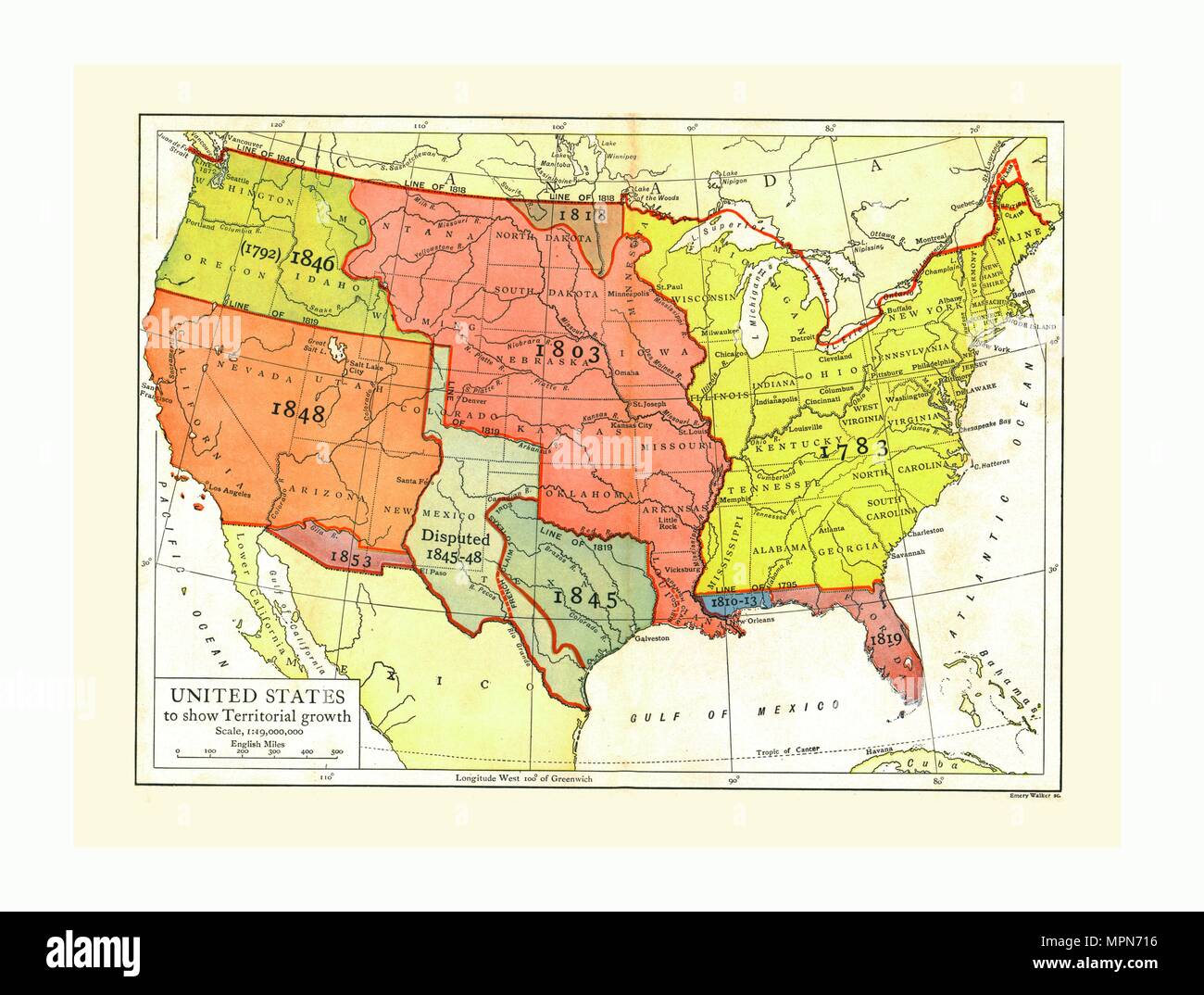 Map of united states hi-res stock photography and images - Alamy