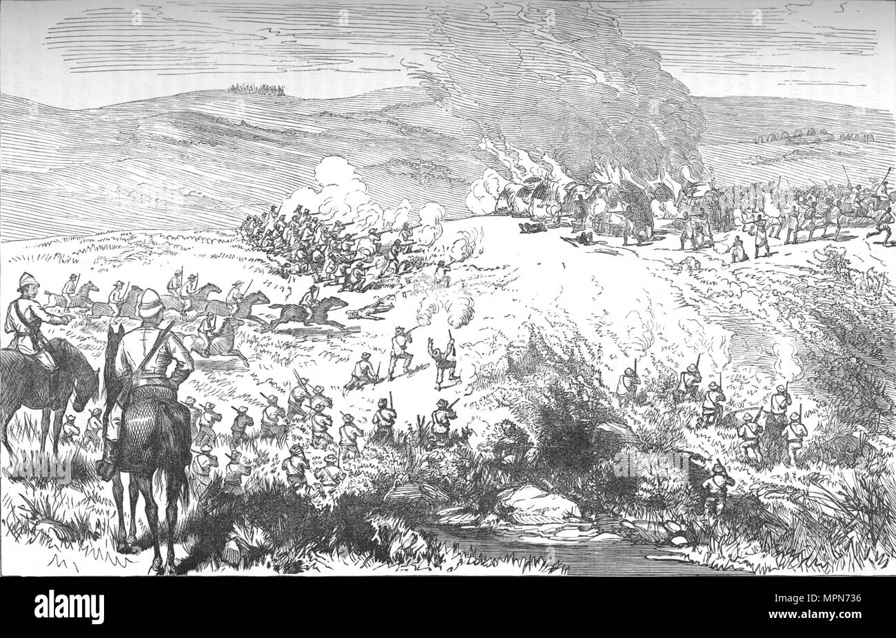 'Fight Between the Galekas and the Fingoes at Butterworth River, Oct, 4 ...