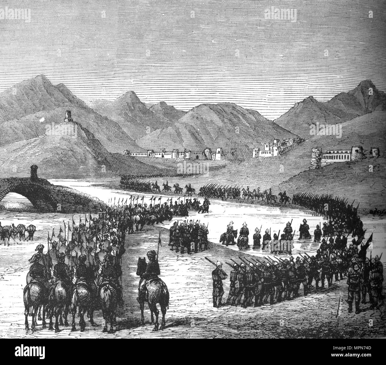 General Ross's Division crossing the Logar River on its way to meet Sir ...