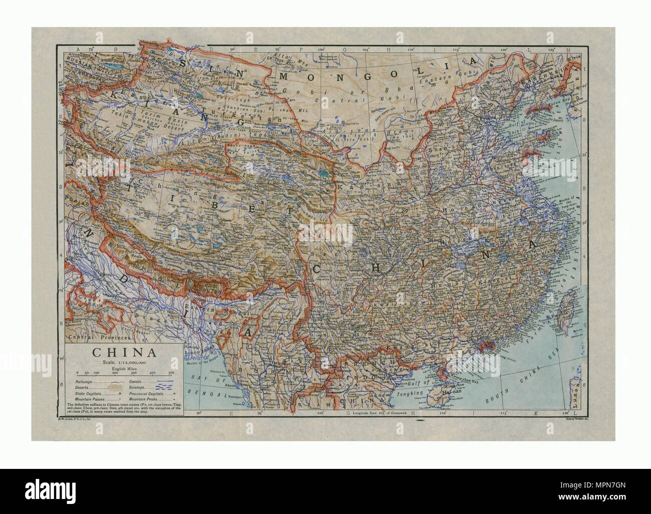 Map of china 20th century hi-res stock photography and images - Alamy