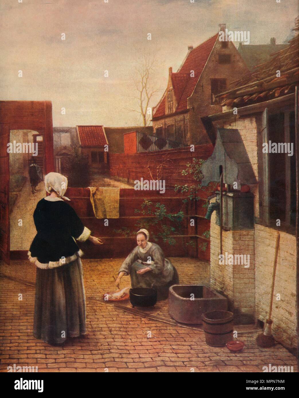 'A Dutch Courtyard', c1658, (1911). Artist: Pieter de Hooch Stock Photo ...