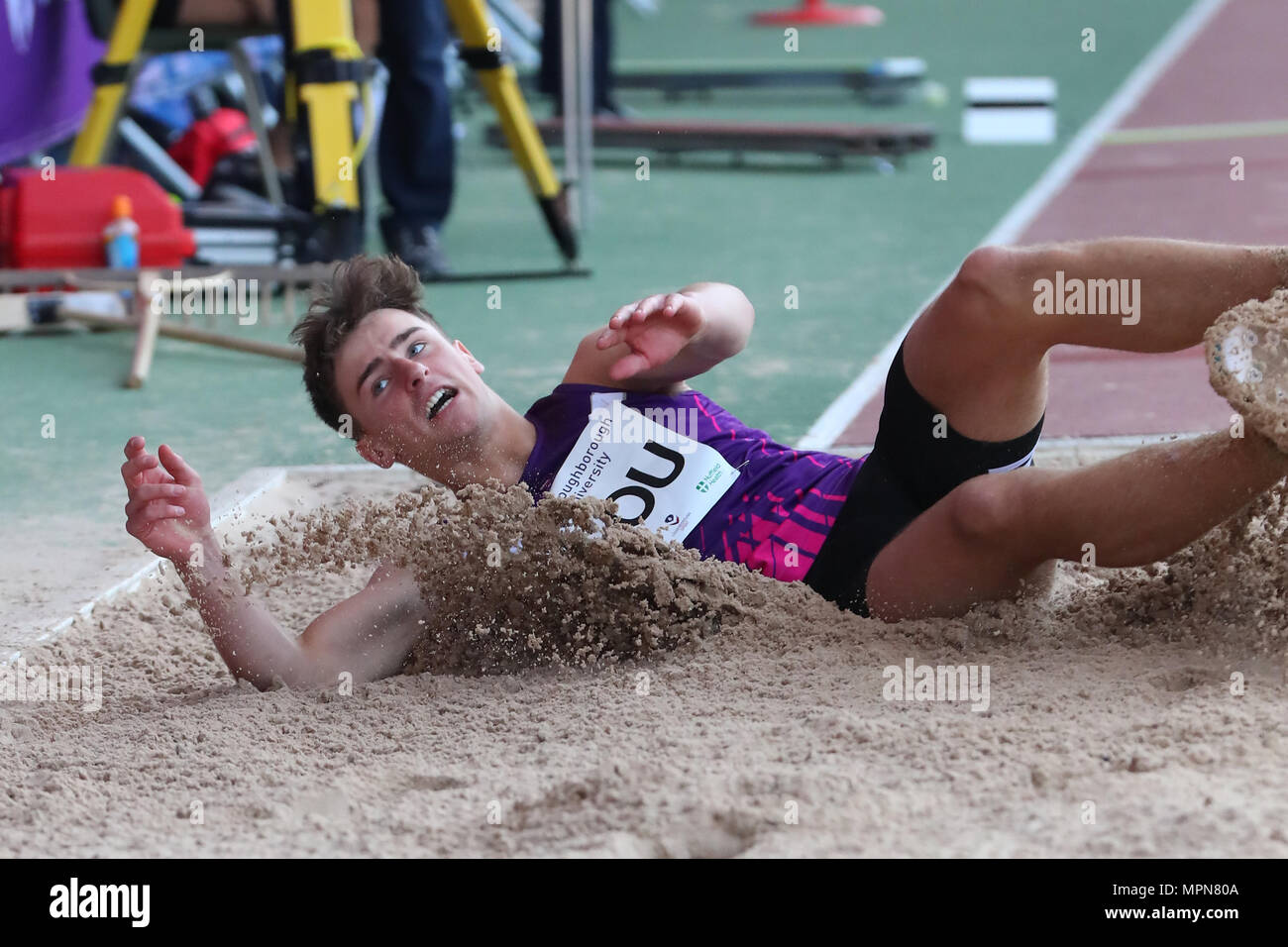 Loughborough, England, 20th, May, 2018. Henry Clarkson competing in the ...