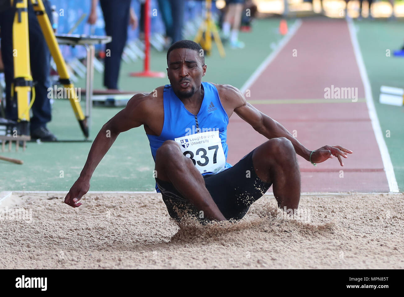 Loughborough, England, 20th, May, 2018. Jonathan Ilori competing in the ...