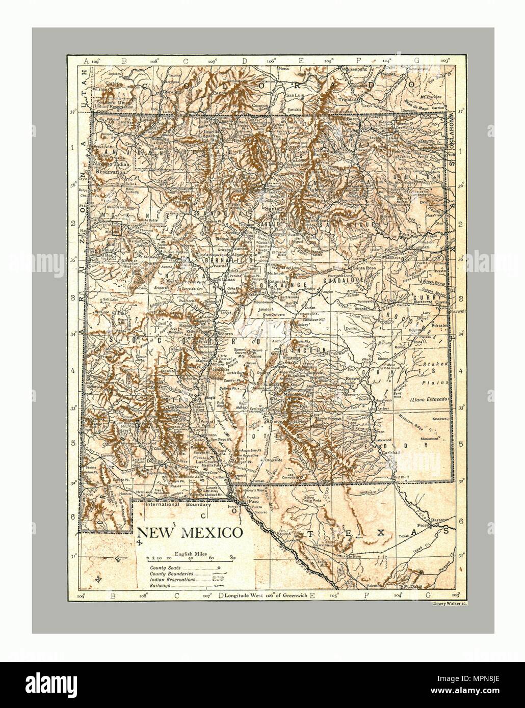 20th century mexico map hi-res stock photography and images - Alamy