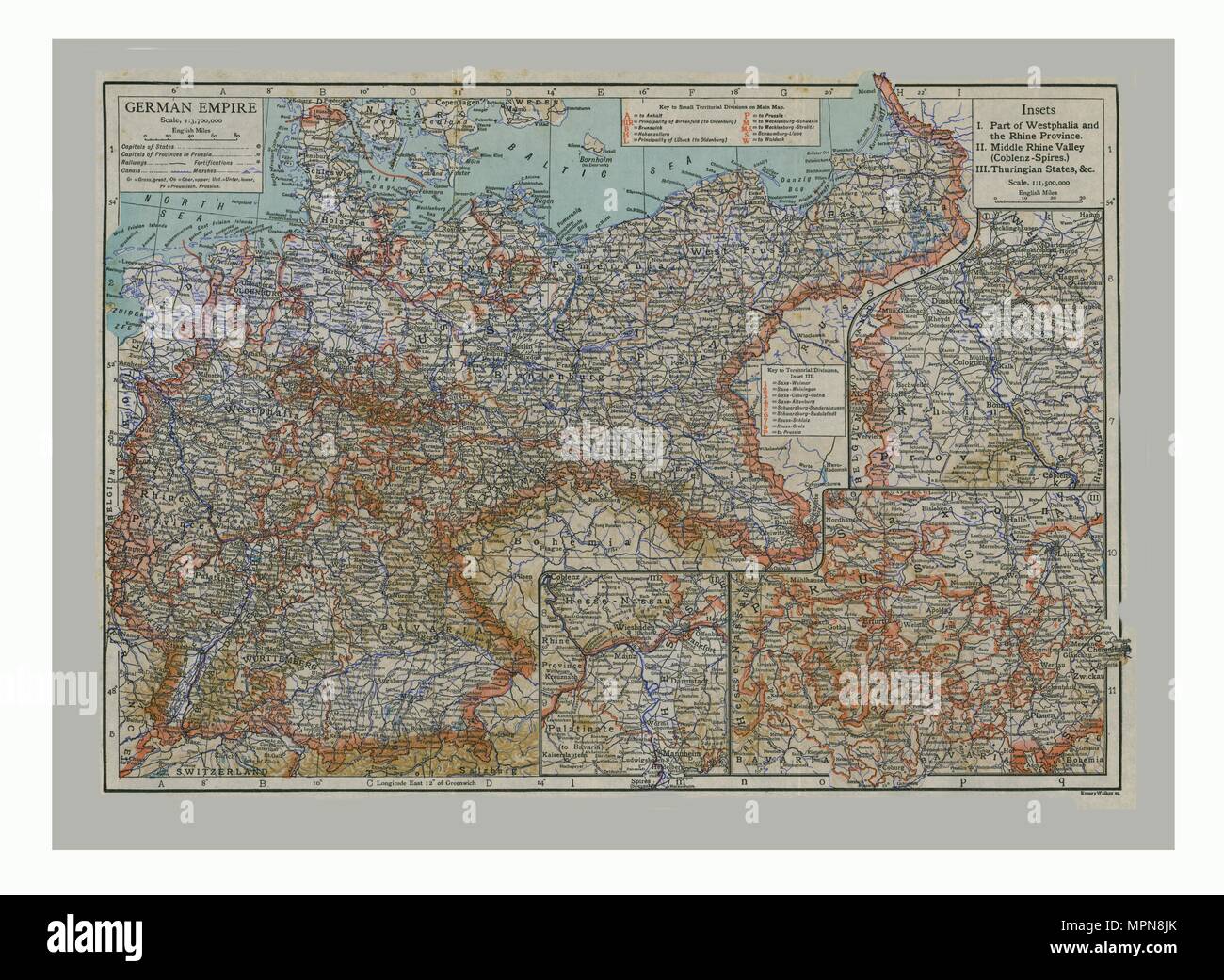 Map of the german empire hi-res stock photography and images - Alamy