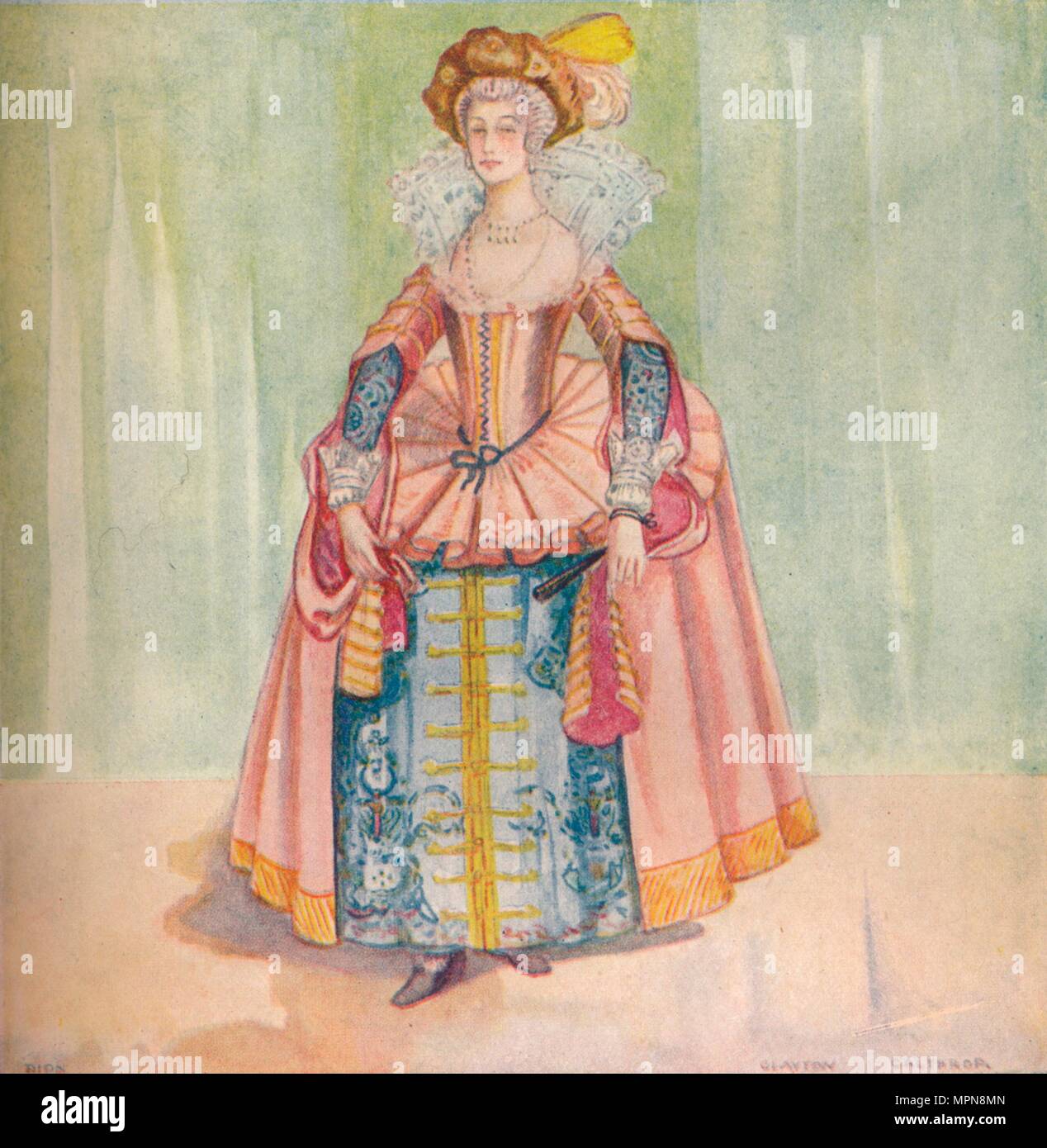 'A Woman of the Time of James I', 1907. Artist: Dion Clayton Calthrop ...