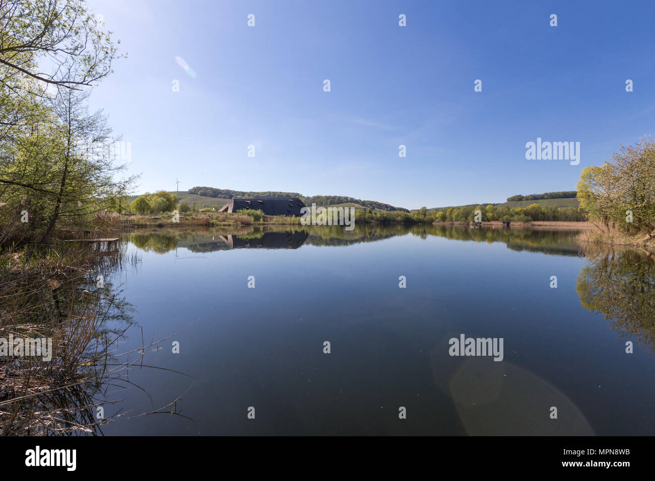 quarry lake in Remerschen Stock Photo - Alamy