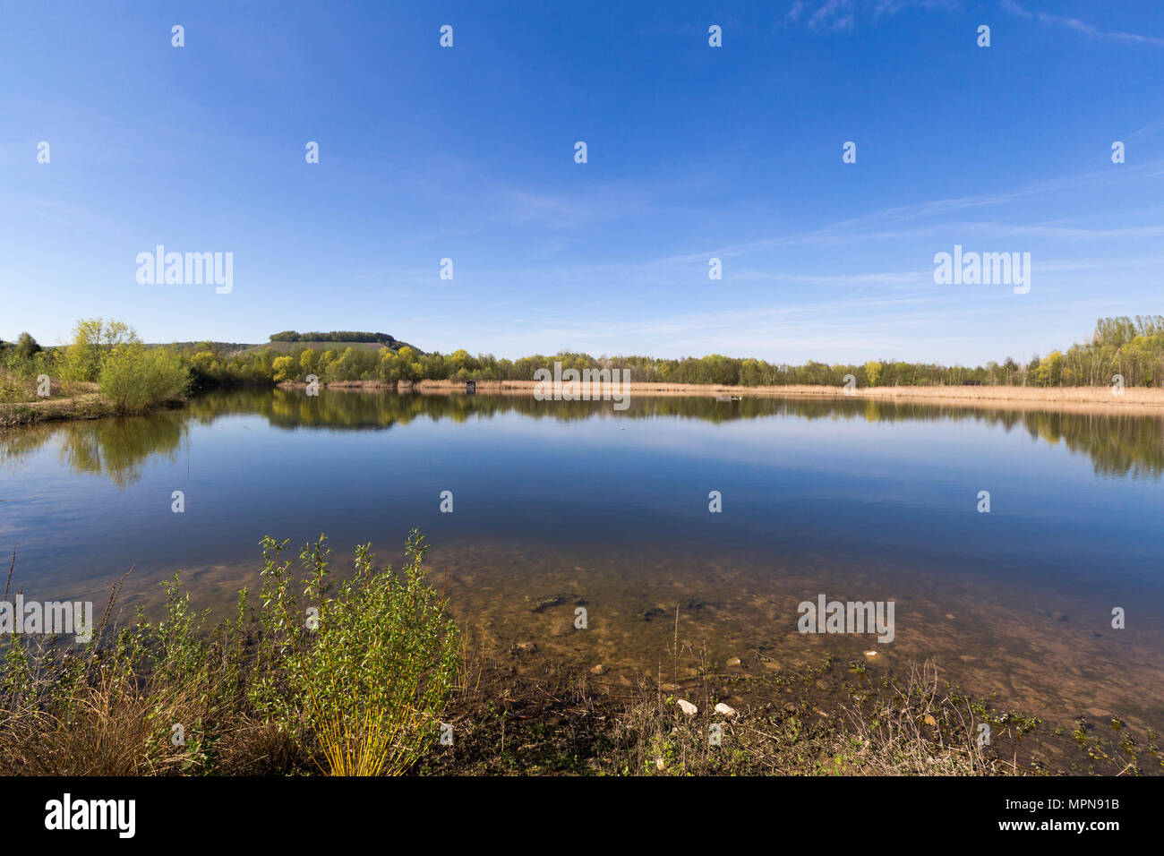 quarry lake in Remerschen Stock Photo - Alamy