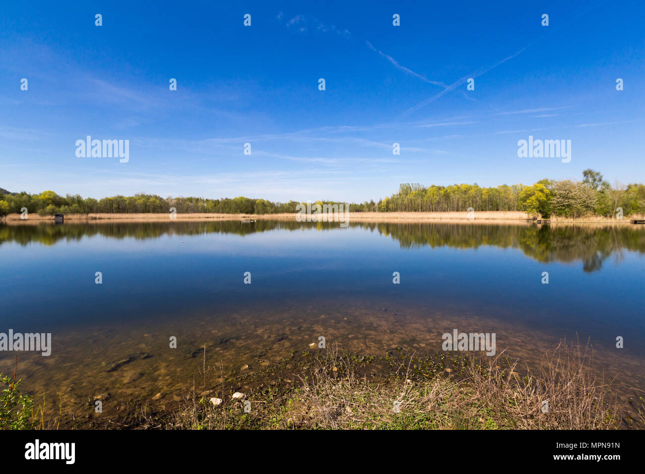 quarry lake in Remerschen Stock Photo - Alamy