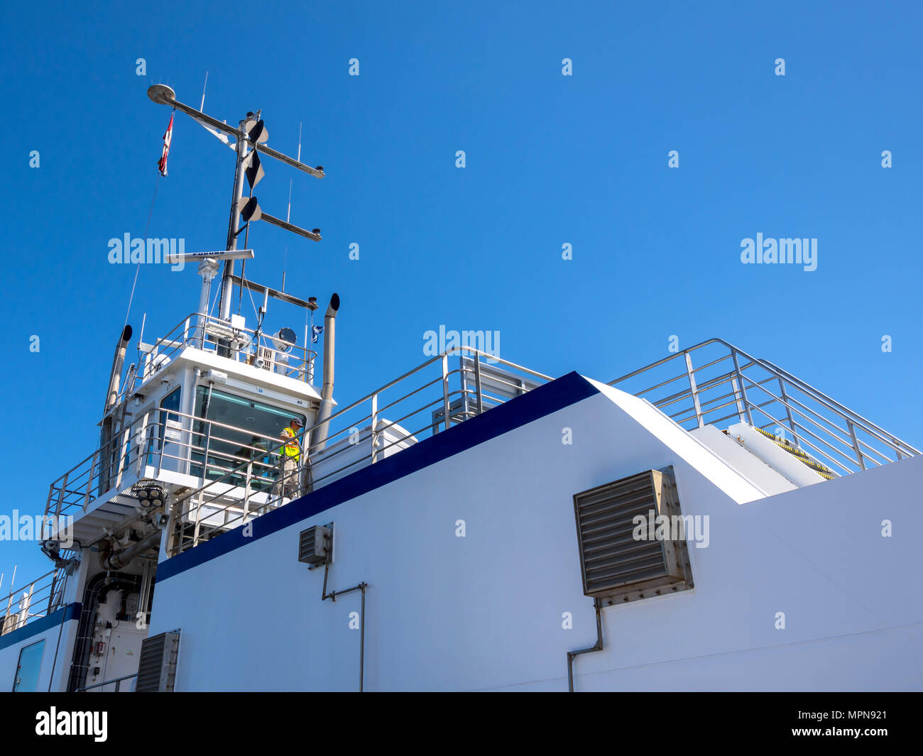 Captain's bridge on Buckley Bay to Denman Island cable ferry - BC ...