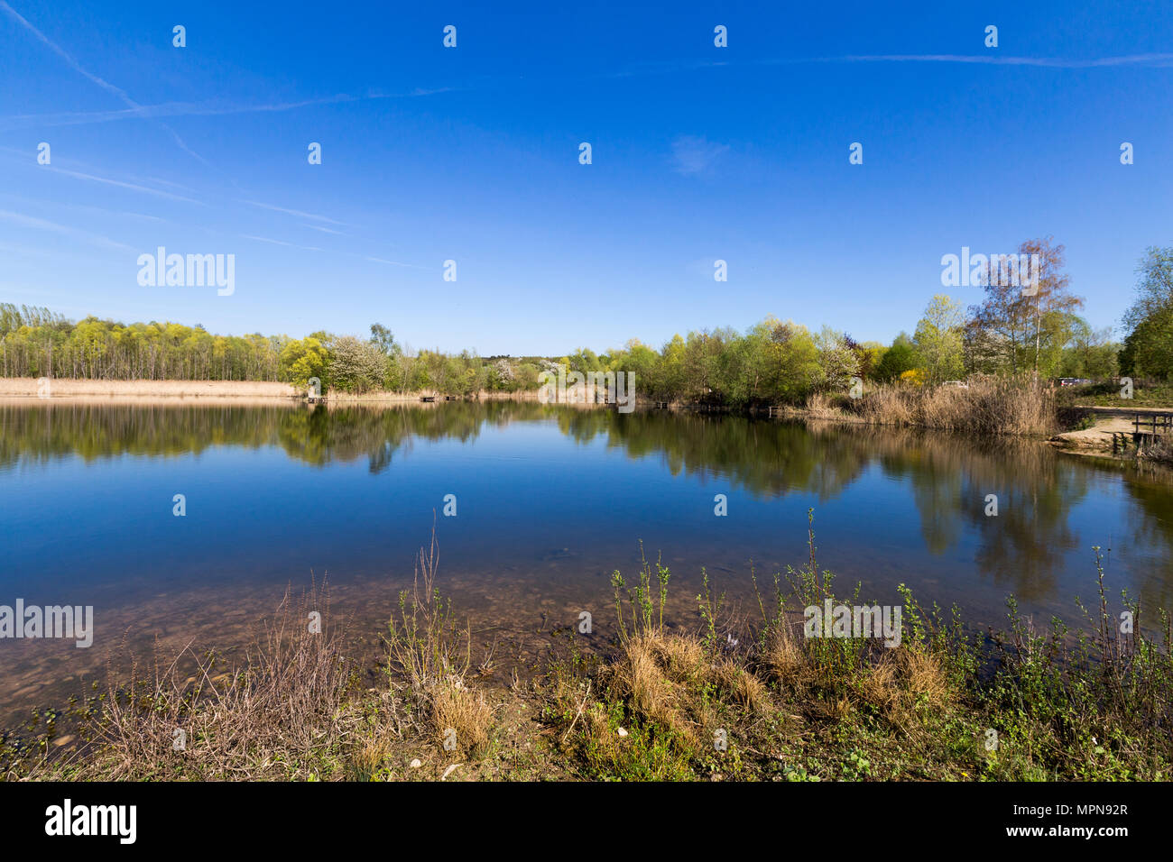 quarry lake in Remerschen Stock Photo - Alamy