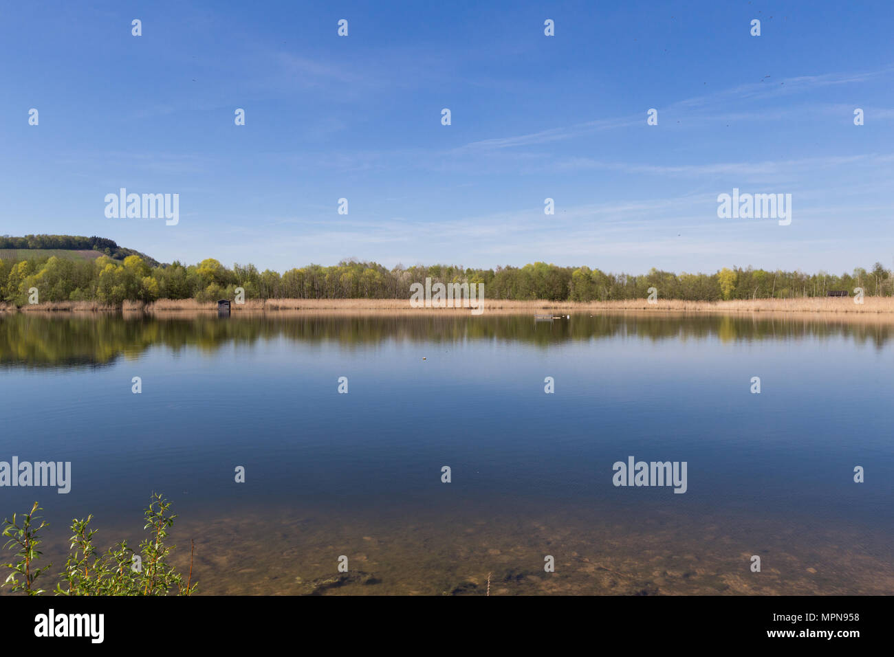 quarry lake in Remerschen Stock Photo - Alamy