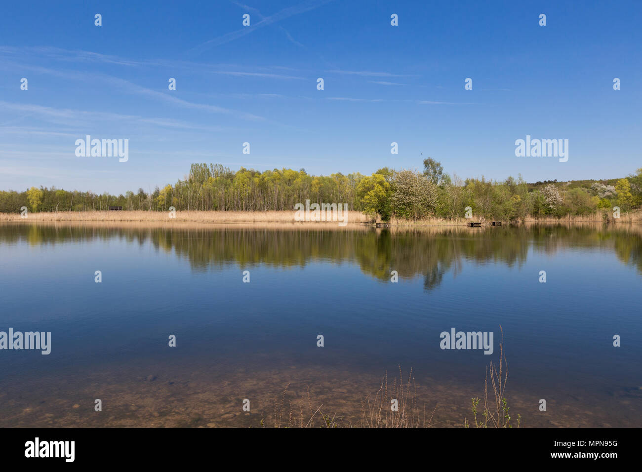 quarry lake in Remerschen Stock Photo - Alamy