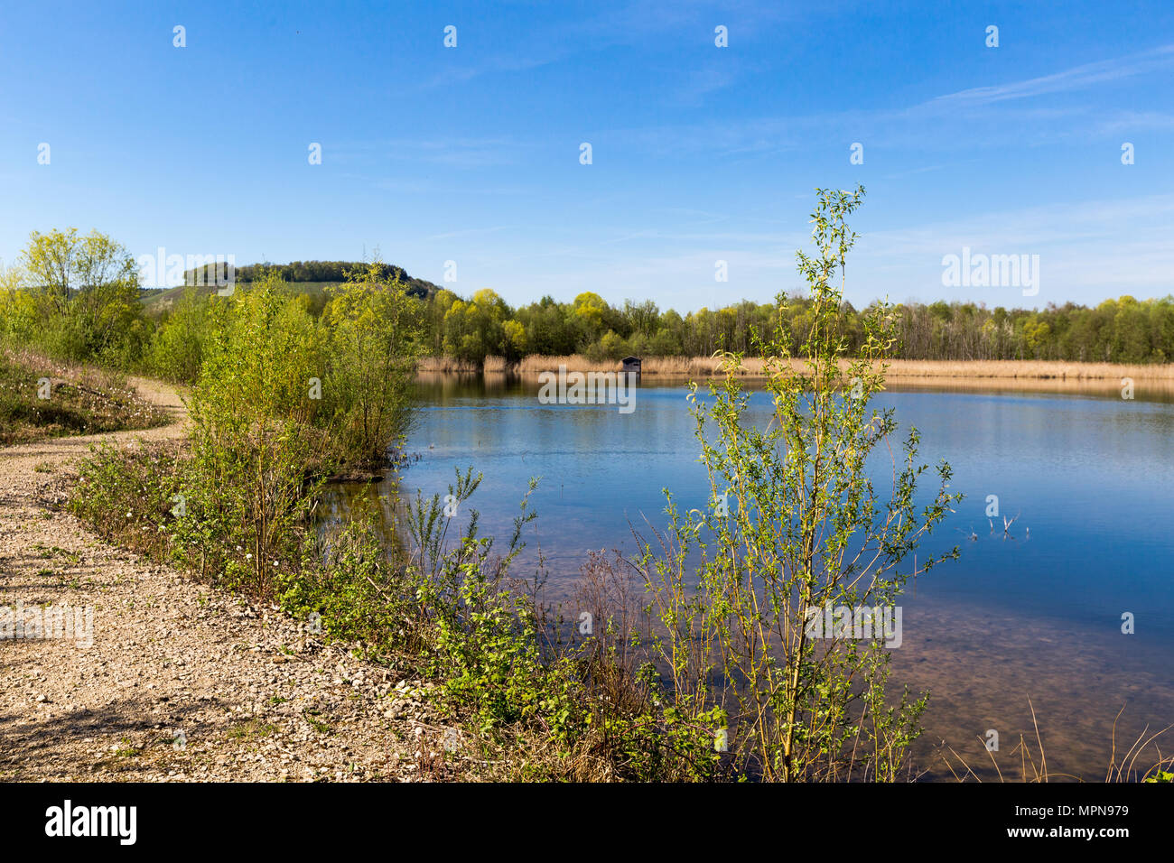 quarry lake in Remerschen Stock Photo - Alamy