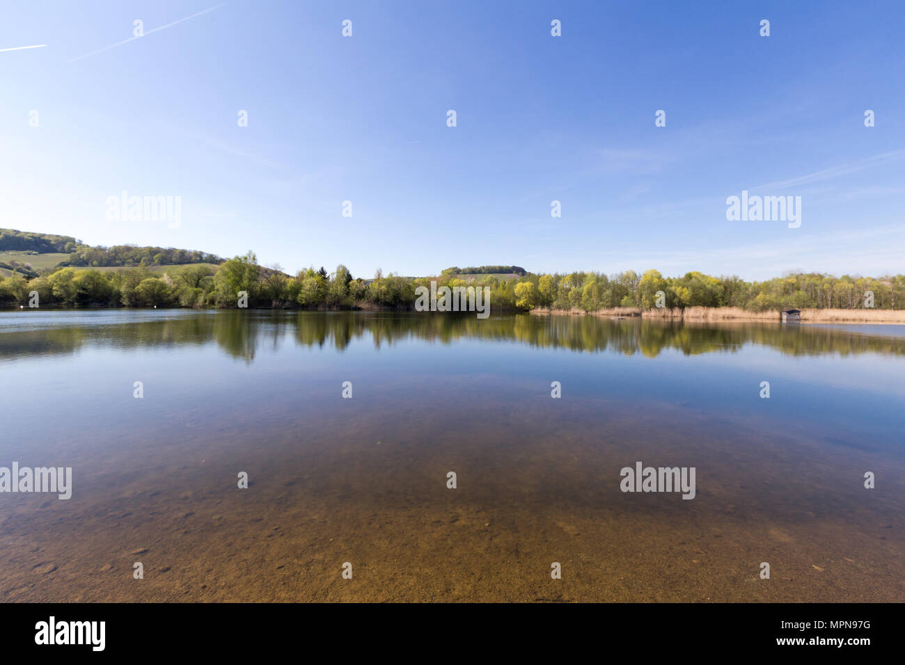 quarry lake in Remerschen Stock Photo - Alamy