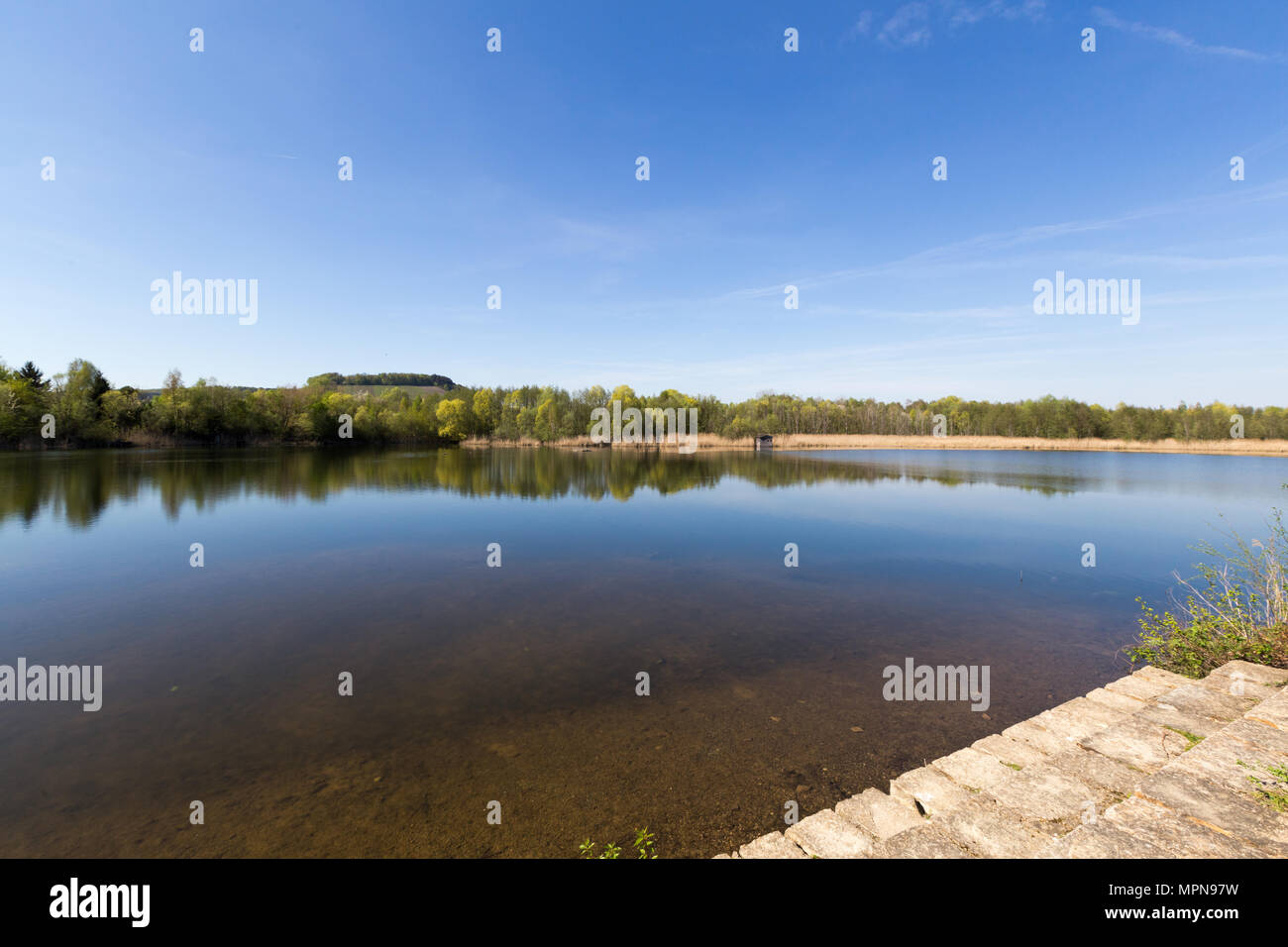 quarry lake in Remerschen Stock Photo - Alamy