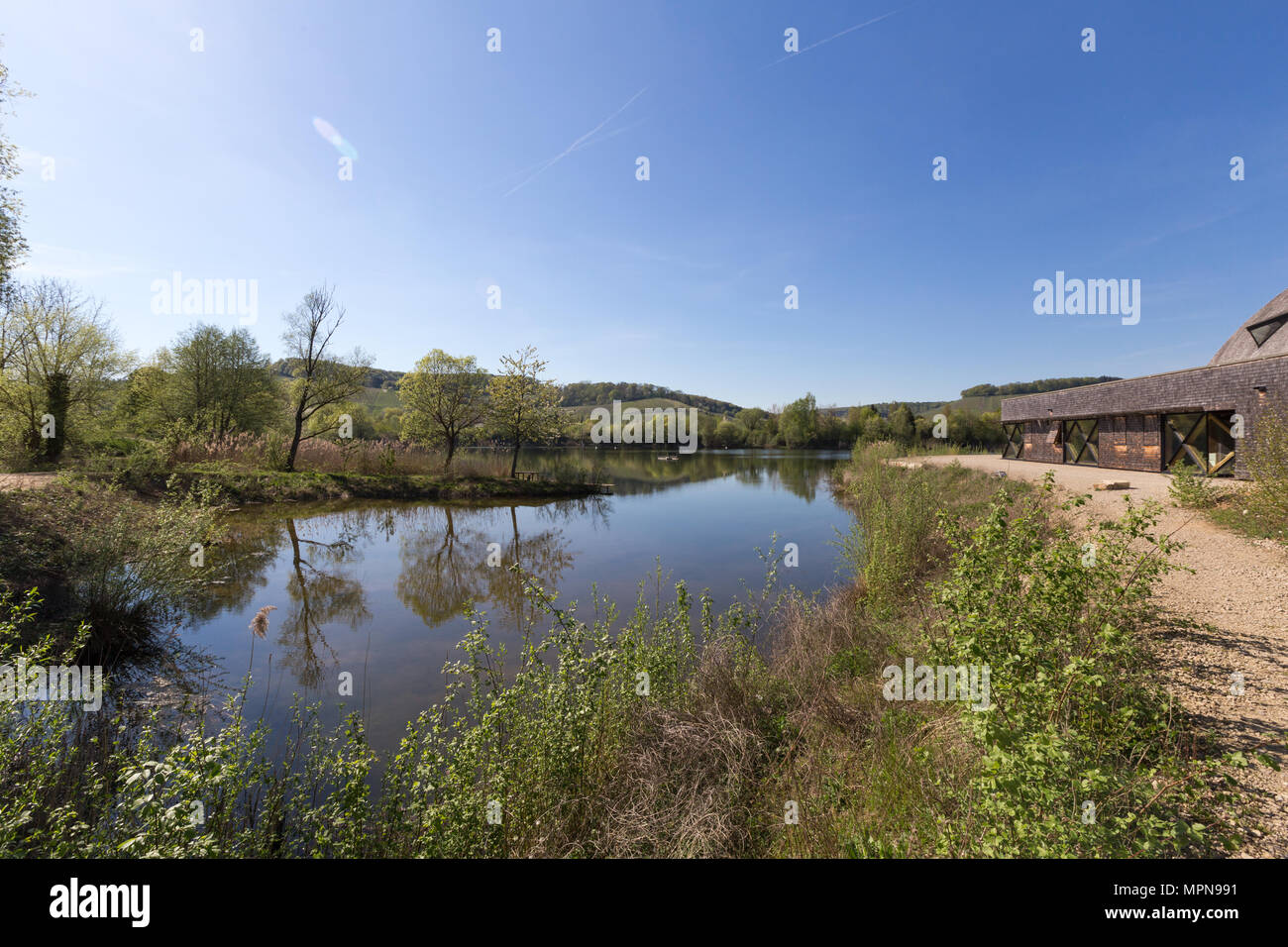 quarry lake in Remerschen Stock Photo - Alamy