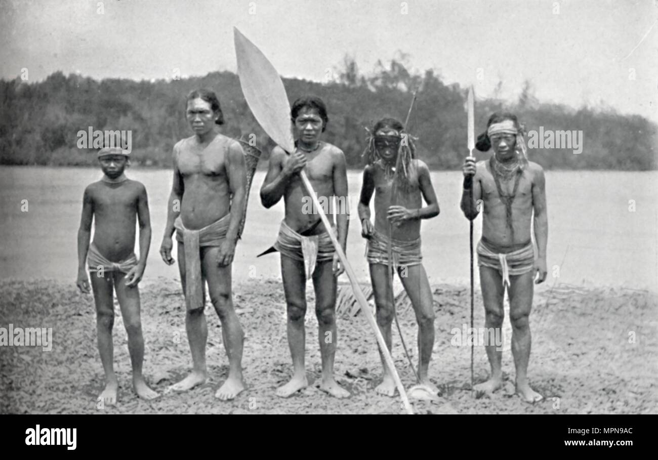 Natives of South Pagai Island, Nassau Group, off Sumatra, 1902. Artist ...