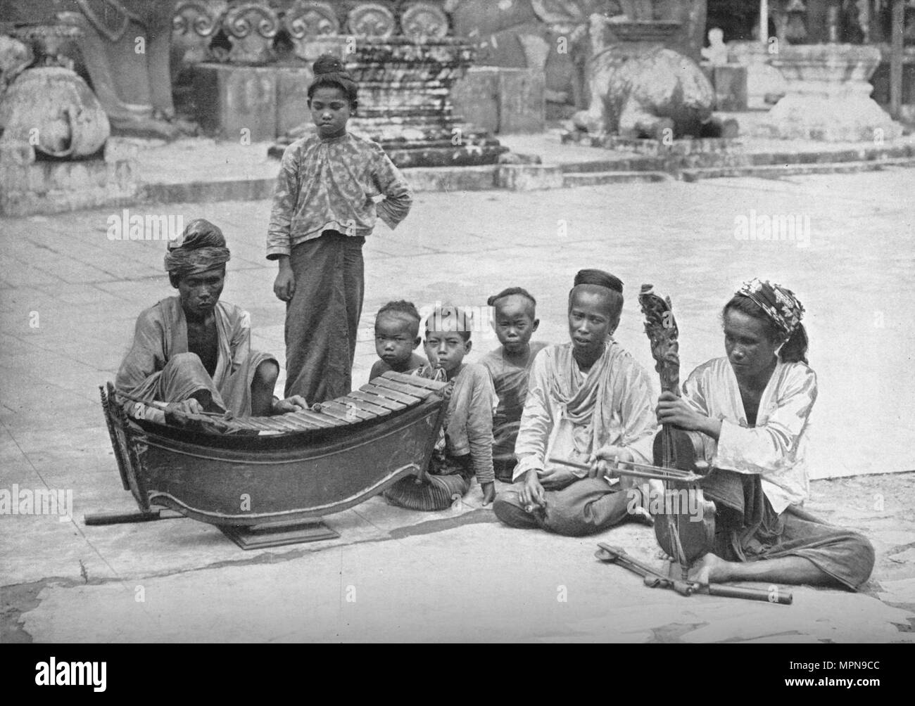 Burmese musicians, 1902. Artist: P Klier Stock Photo - Alamy